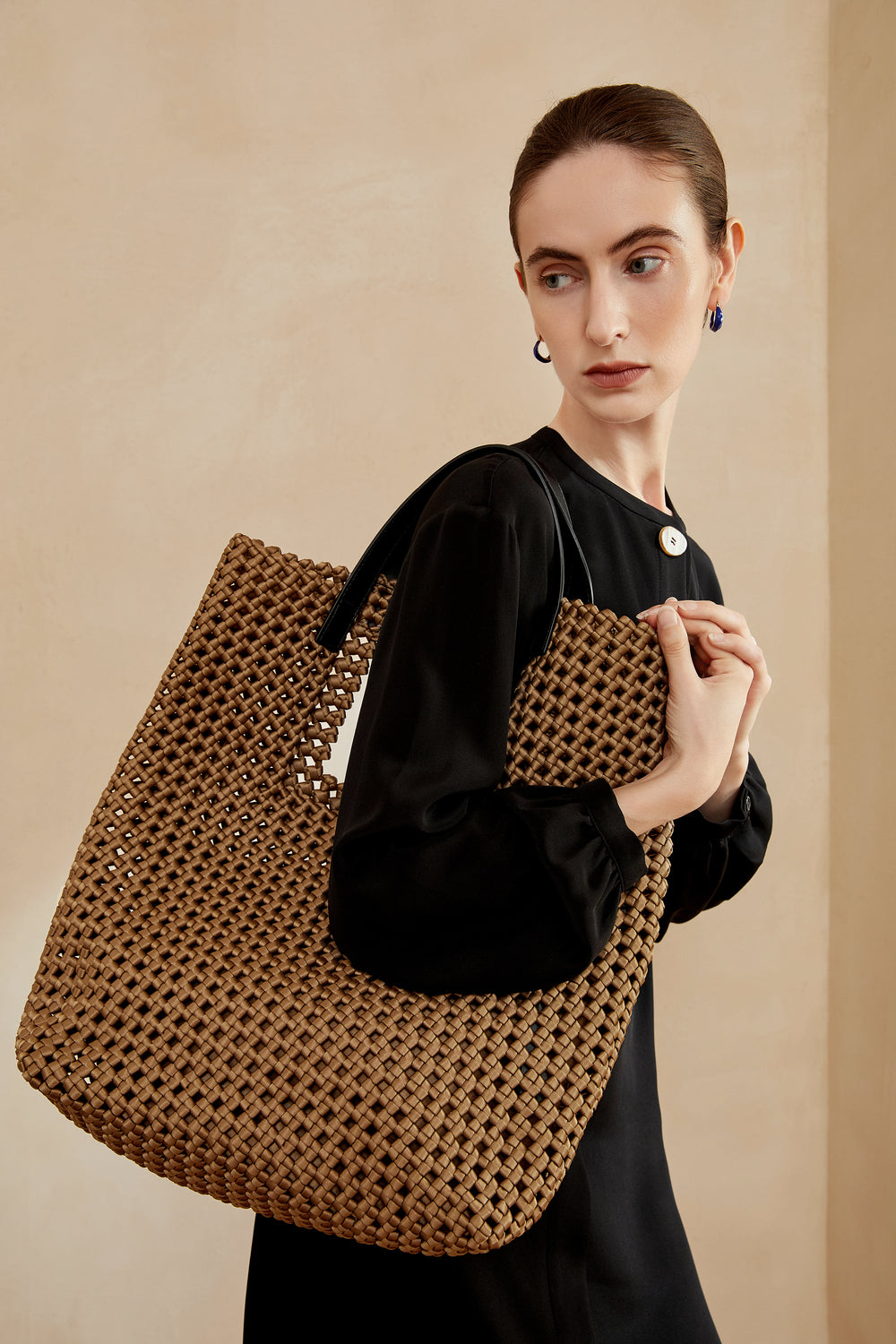 2 PCs Set Woven Large Handle Bag - COSY ISLAND