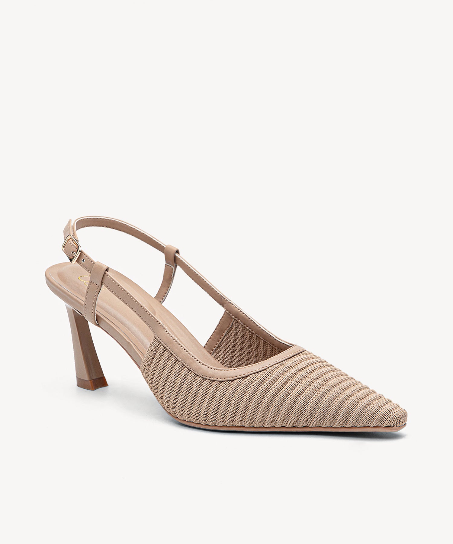 Minimalist Weave Pointed Toe Heeled Slingback