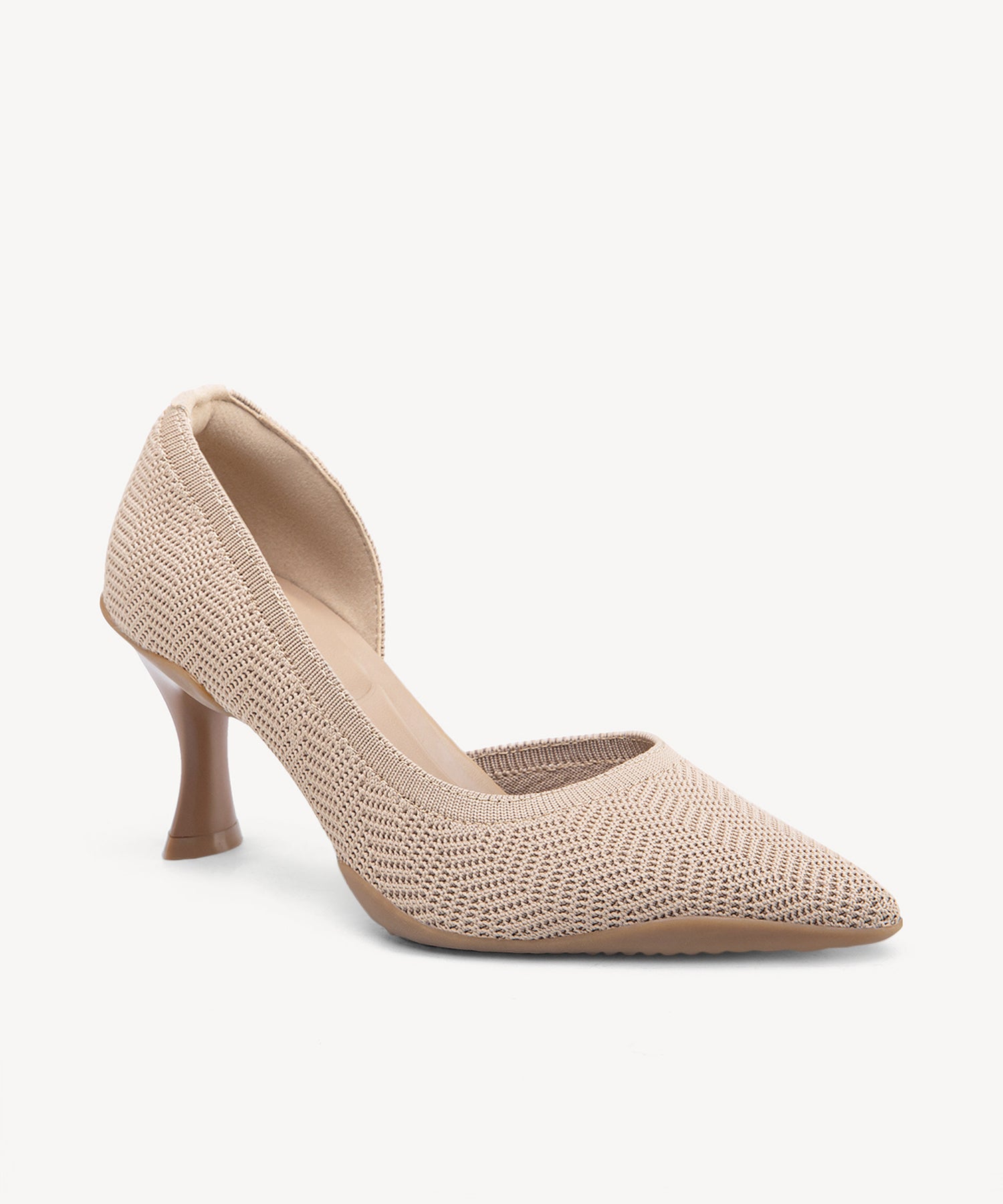 Elegant Knit Pointed Toe Heeled Pumps